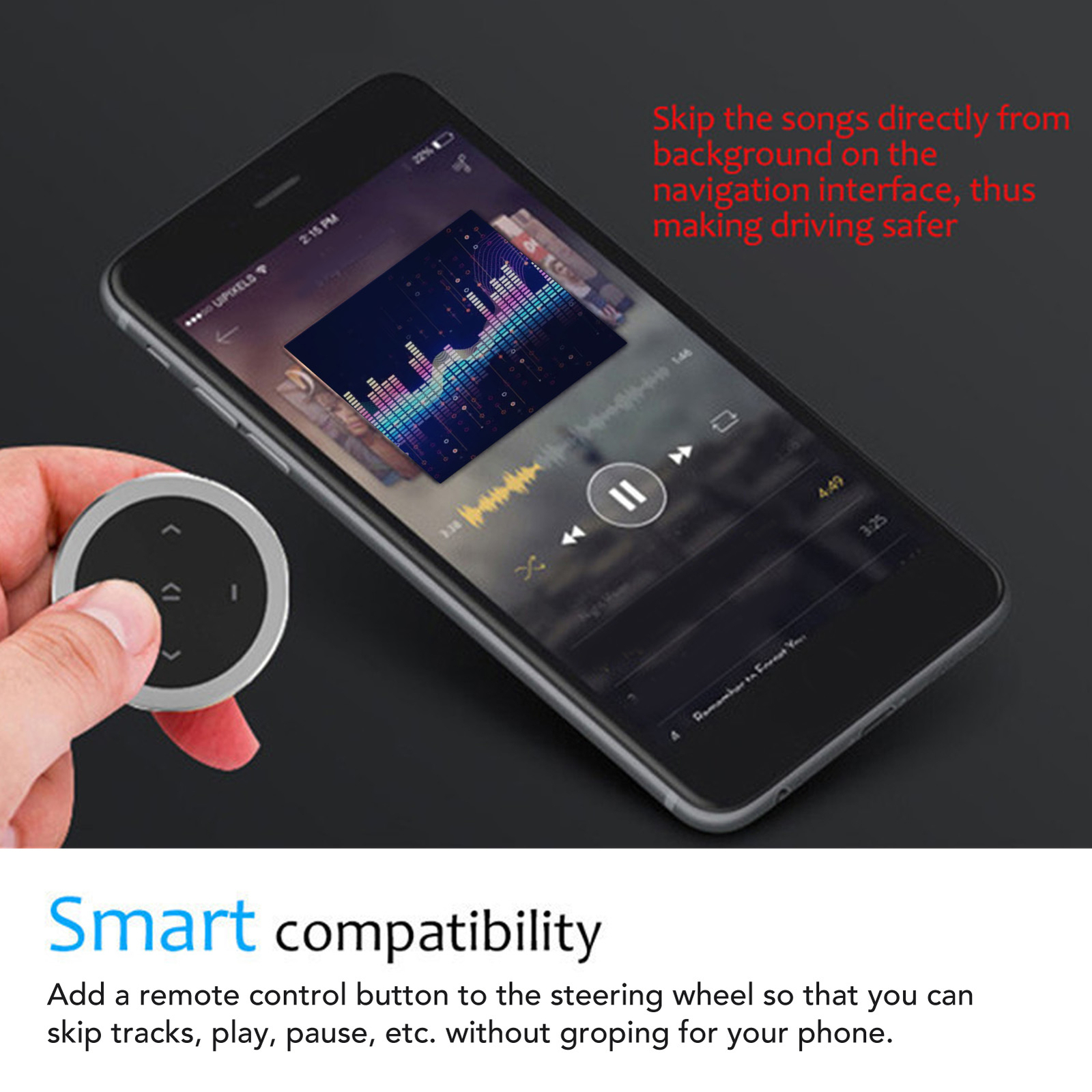 BT Media Button Smart Silver Button BT Remote Control Kit With Bracket ...