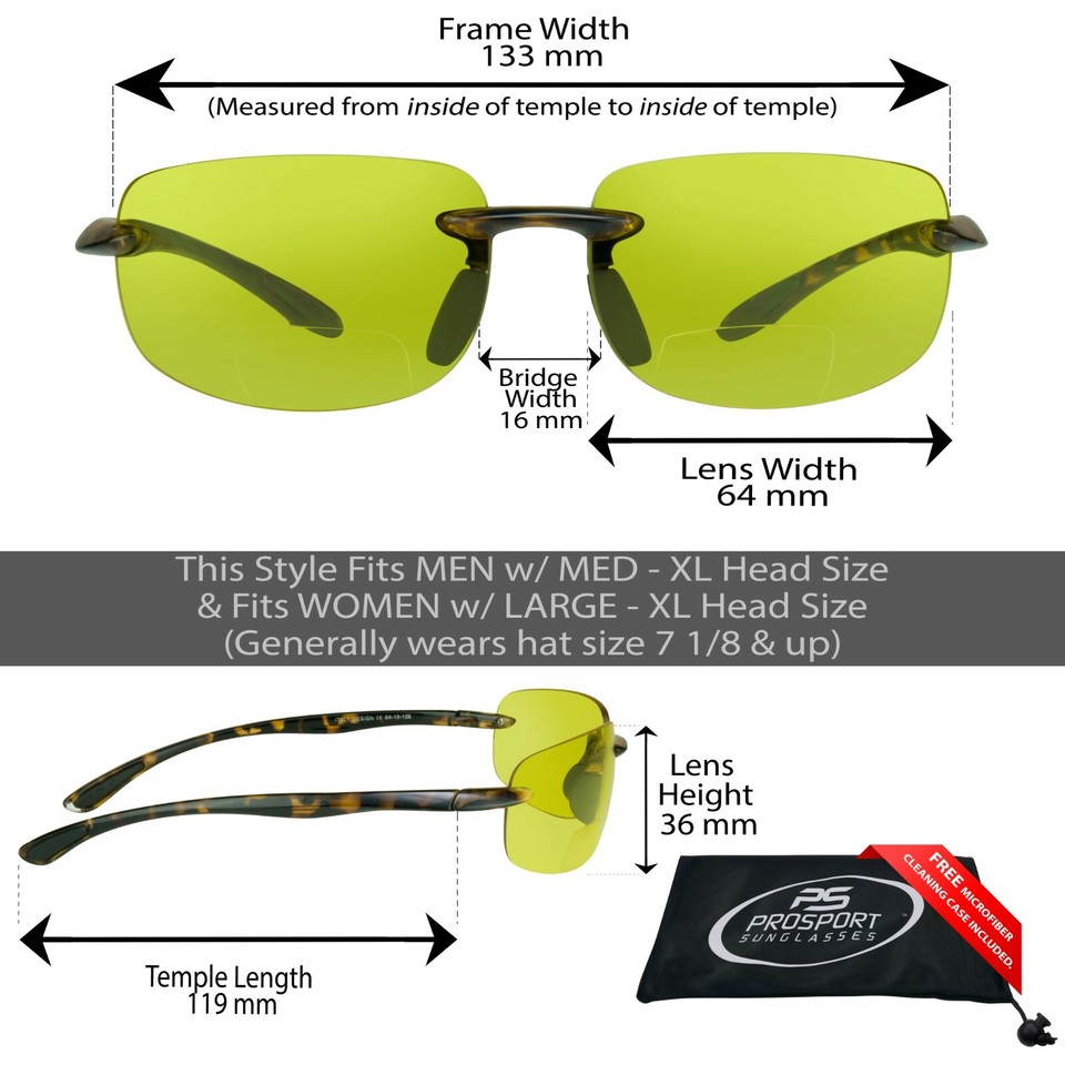 Yellow Lens Night Vision Bifocal Readers Driving Computer Gaming ...