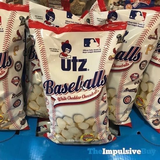 3 NEW 8.5 OZ BAGS UTZ MLB BASEBALLS WHITE CHEDDAR CHEESE BALLS BEST ...