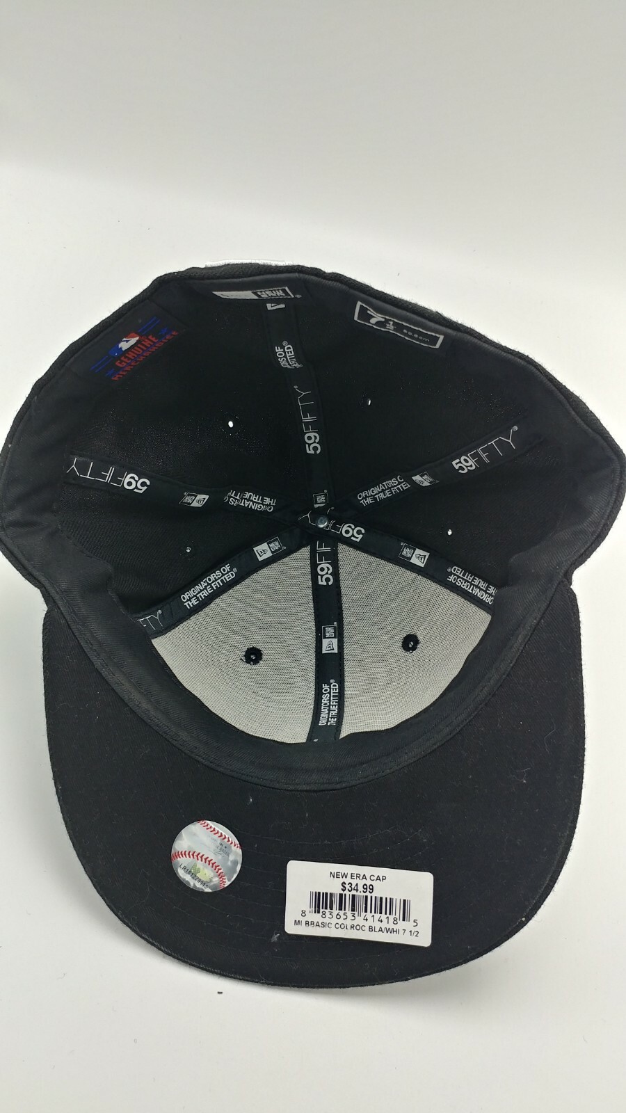 New Era 59Fifty MLB Colorado Rockies Black/White Fitted 7 1/2 Rare Hat ...