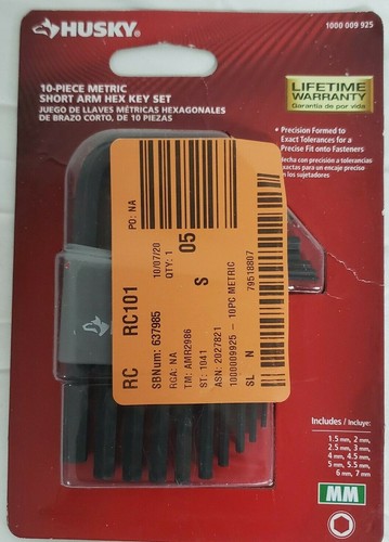 Husky Metric Short Arm Hex Key Set (10-Piece) | eBay