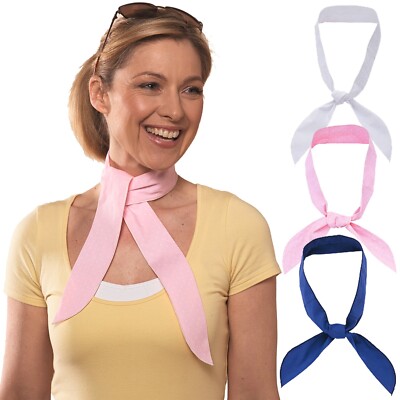 Womens Cooling Cotton Scarves Menopausal Hot Flush Cool Neck Wrap Pack ...