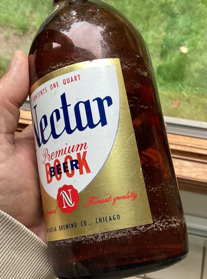 Old Chicago IL Beer Bottle Paper Label Nectar Bock Beer Quart Ambrosia Brewing. | eBay