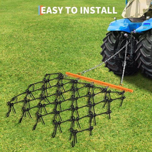 4' x 4' Heavy Duty Chain Drag Harrow 3/8" Tines For Tractor ATV UTV ...