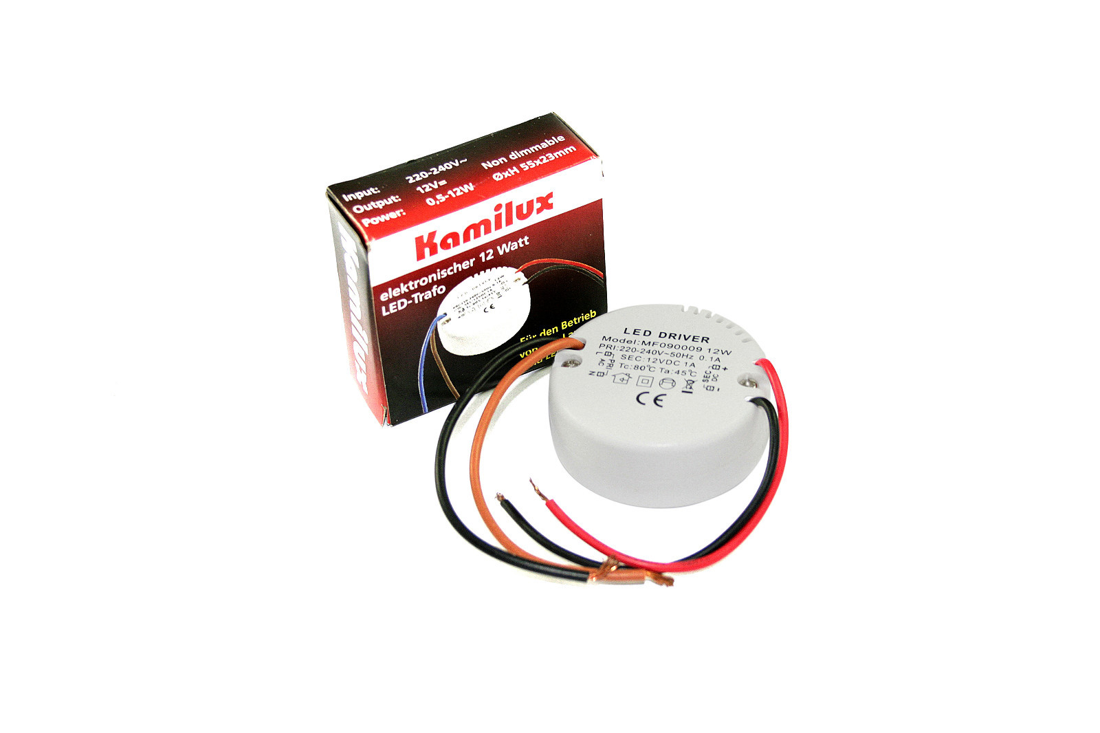 LED Transformator Rund Trafo 12 Watt 55 x 23 mm f. LED-Strahler ...