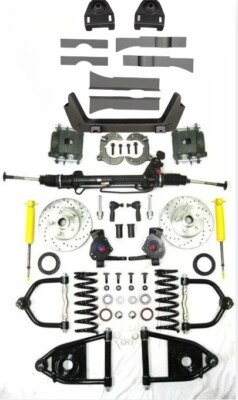 1964 1970 Ford Mustang II Power Front End Suspension 2" Drop Slotted ...