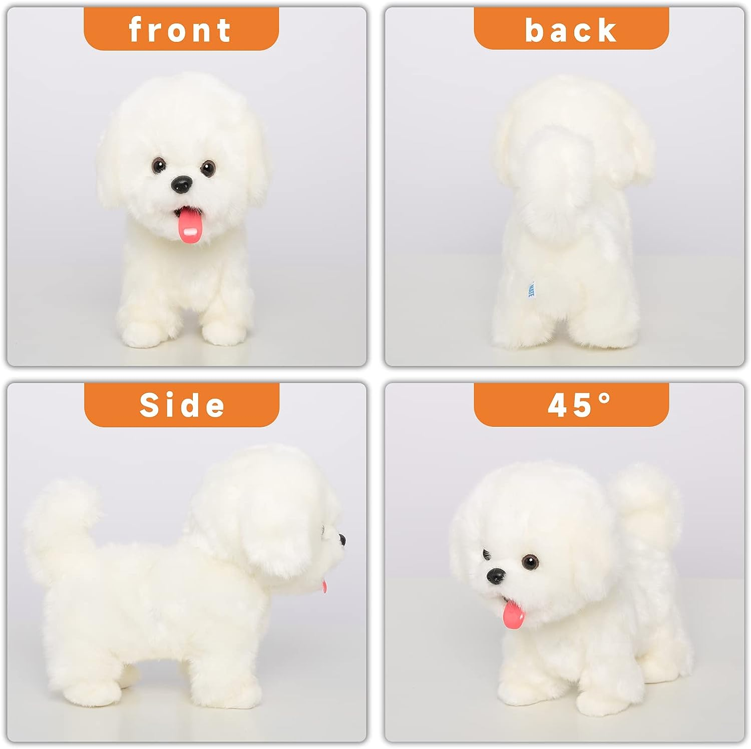 Plush Interactive Maltese Simulation Dog-Realistic Puppy Electronic Toy ...