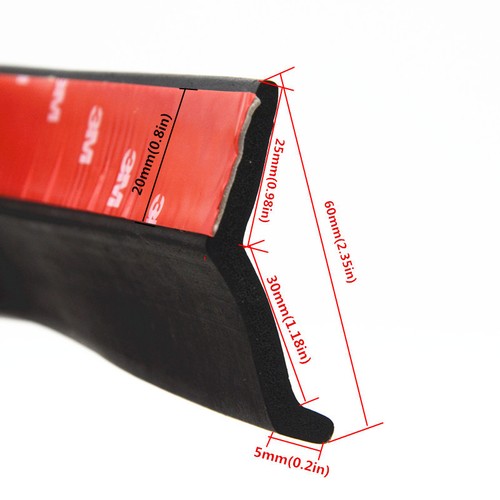 Car Universal Front Bumper Lip Splitter Chin Spoiler Skirt Rubber ...