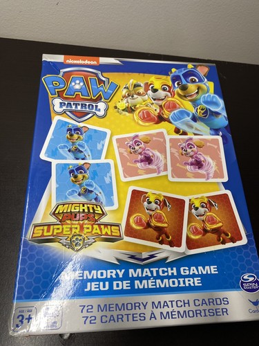 Nickelodeon PAW PATROL Super Mighty Paws Memory Match Game 72 Cards ...