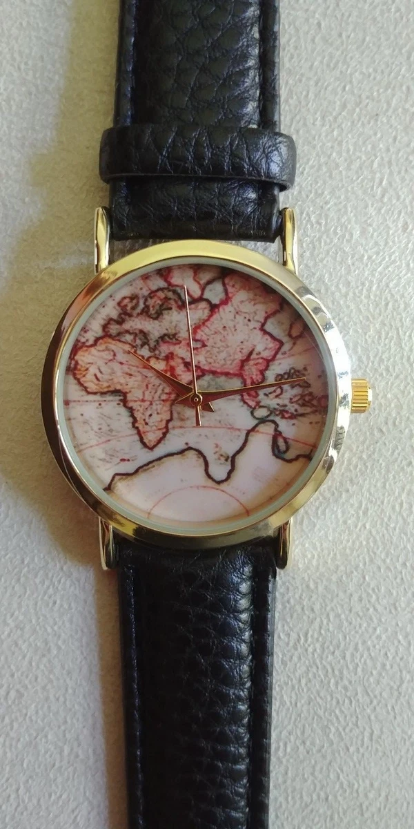 Watch Face With On A Map Or Globe