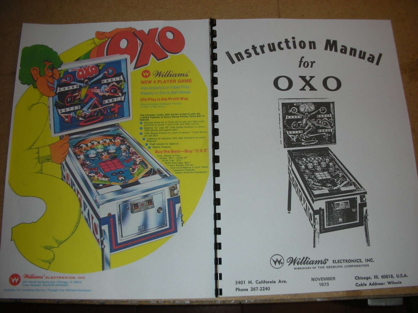 manuel de flipper Williams: OXO | eBay