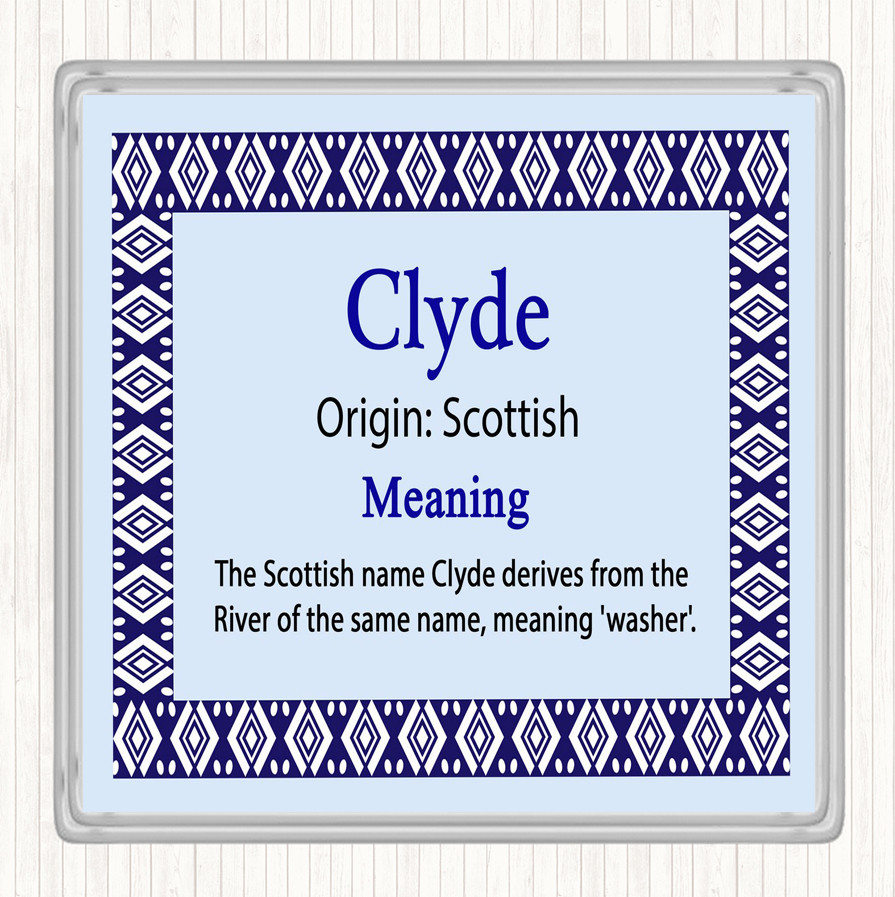 Clyde Name Meaning Drinks Mat Coaster Blue | eBay UK