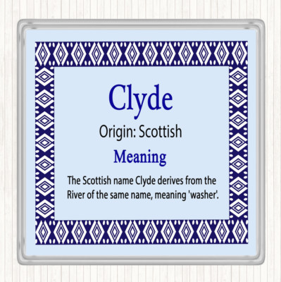 Clyde Name Meaning Drinks Mat Coaster Blue | eBay UK