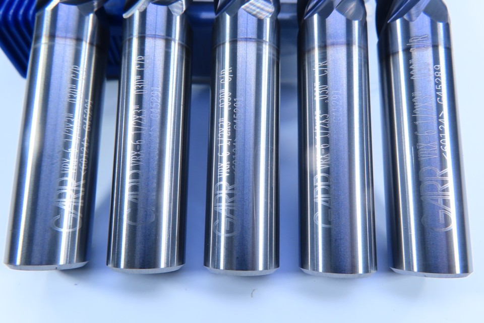 LOT ( 5 ) NEW 1/2" GARR VRX 6 FLUTE .030" RADIUS 60124 SOLID CARBIDE ...
