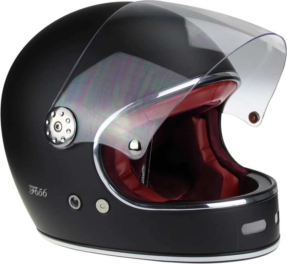 VIPER F656 RETRO VINTAGE 70's STYLE FIBREGLASS FULL FACE MOTORCYCLE ...