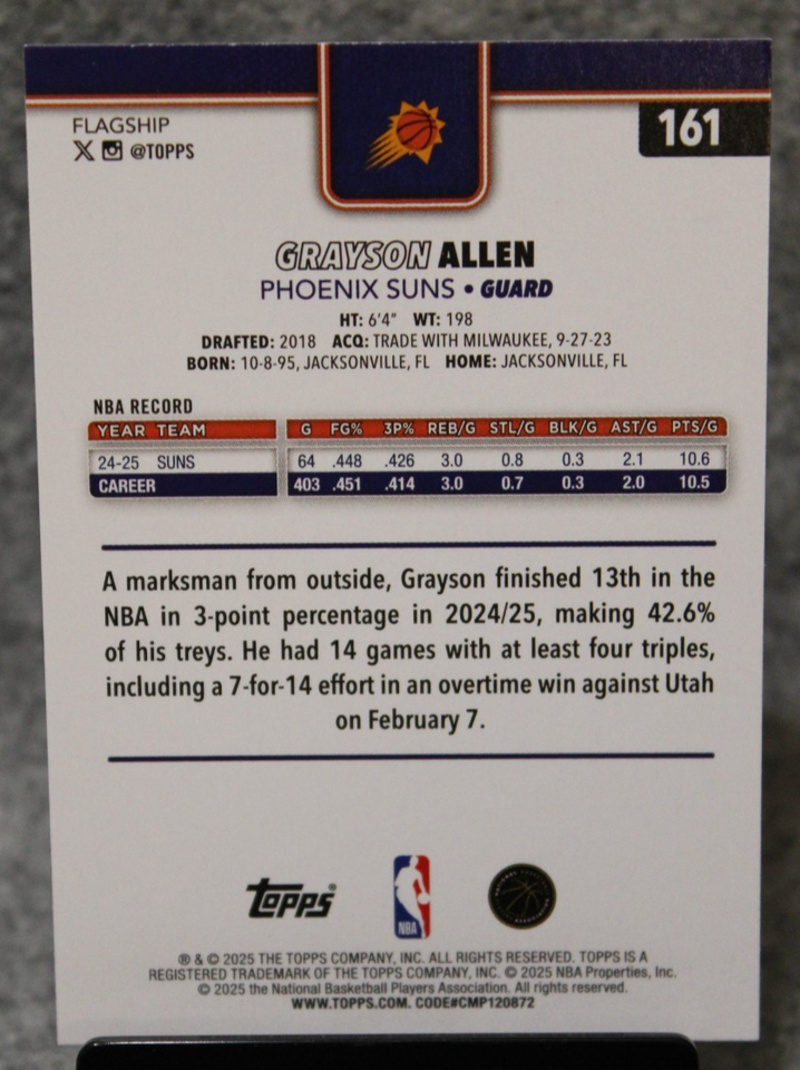 2025-26 Topps Basketball Grayson Allen Season Tip-Off Parallel #161 | eBay
