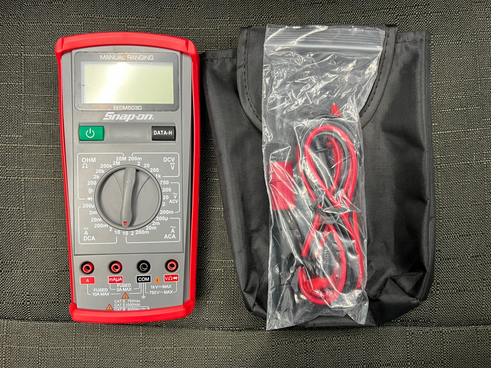 Snap-On EEDM503D Manual Ranging Digital Multimeter With Leads and Case ...