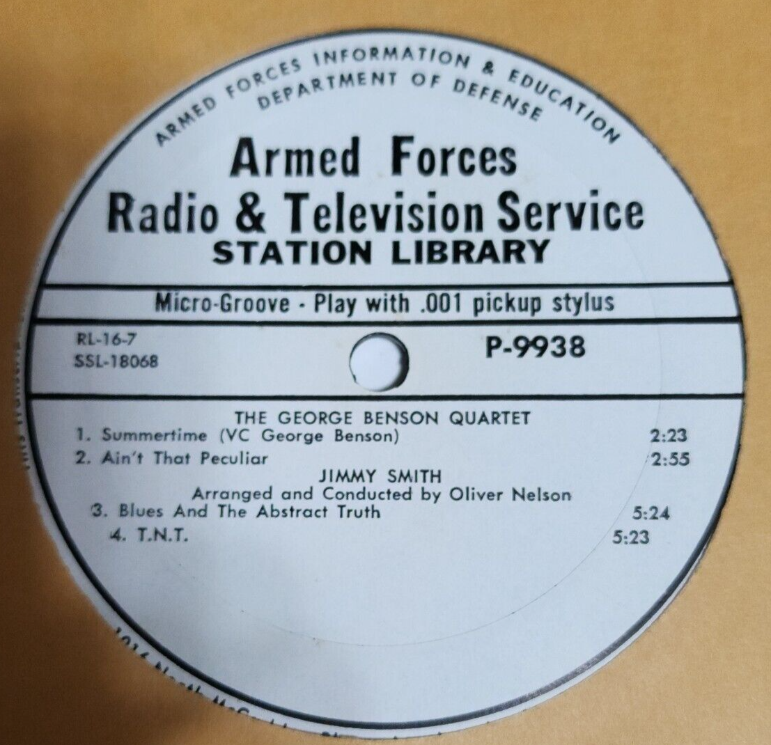 Armed Forces Radio & Television LP Dave Brubeck George Benson Jimmy ...