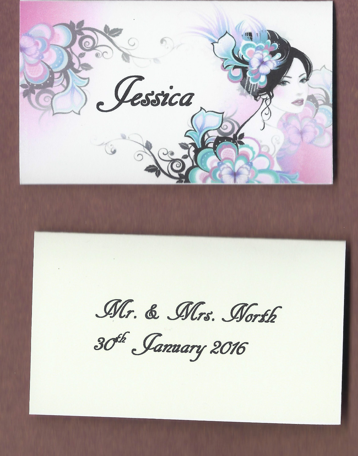 PERSONALISED TABLE NAME PLACE CARDS WEDDING BIRTHDAY ANNIVERSARY DINNER ...