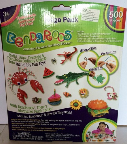 X2 Bendaroos 500 Piece Mega Set Flexible Building Sticks for sale online | eBay