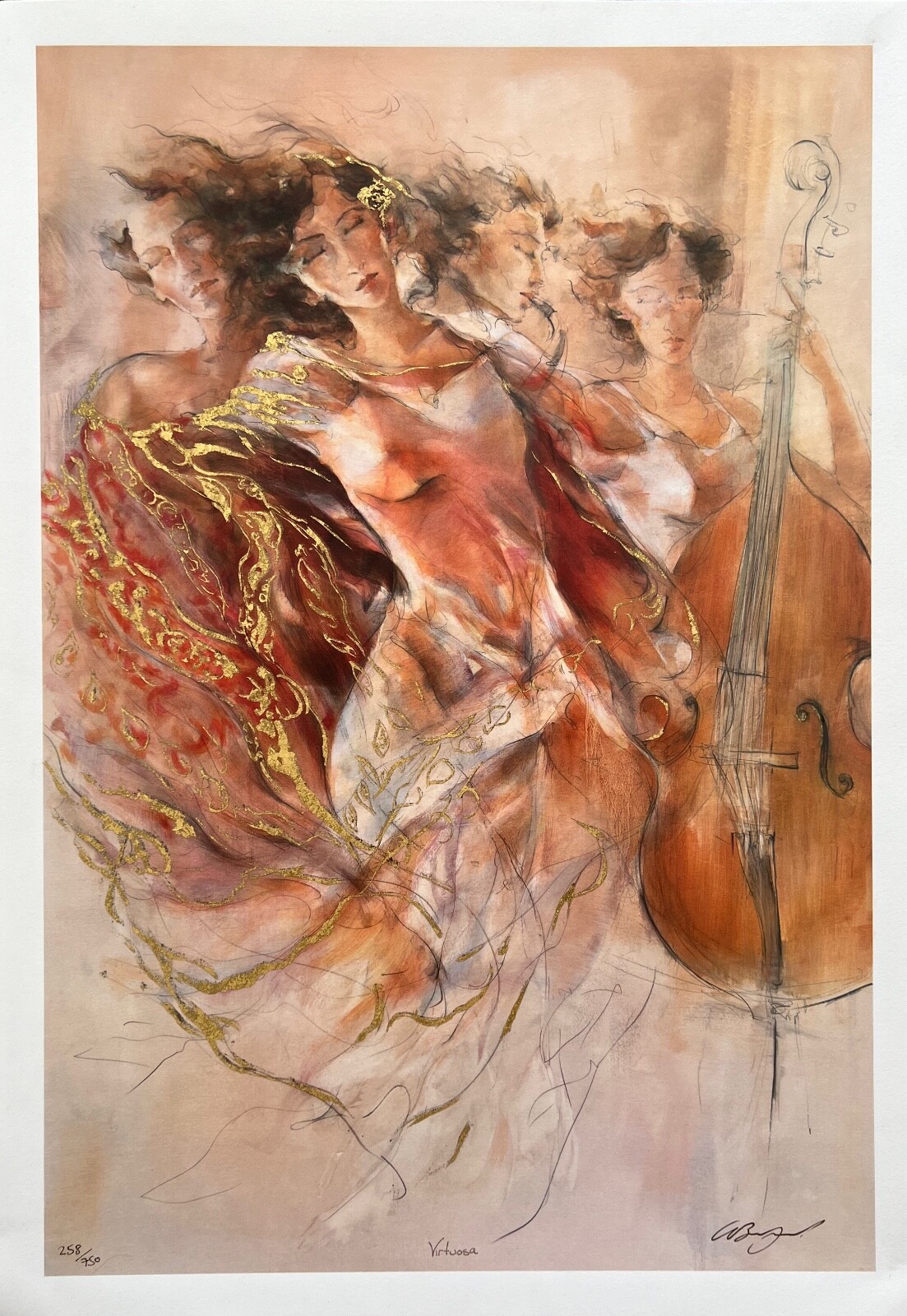 Gary Benfield VIRTUOSA Hand Signed Limited Edition Serigraph Art 27" x ...
