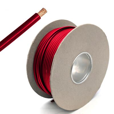 SINGLE CORE AUTOMOTIVE 12V 24V RED WALL CABLE WIRE 6MM 50AMP - 30M ROLL ...