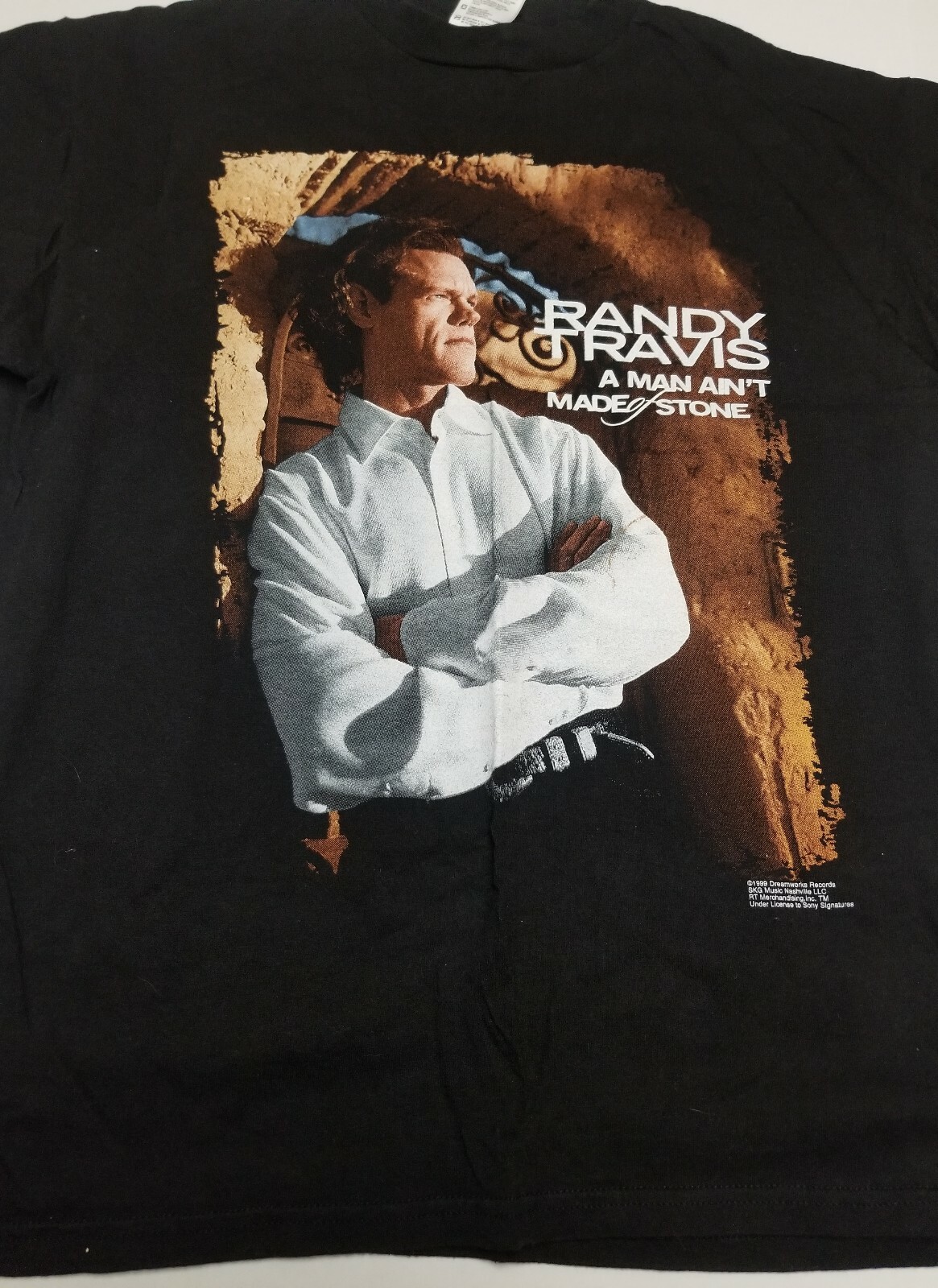 Vtg 90s Randy Travis A Man Aint Made Of Stone Tour Shirt Mens XL Double ...