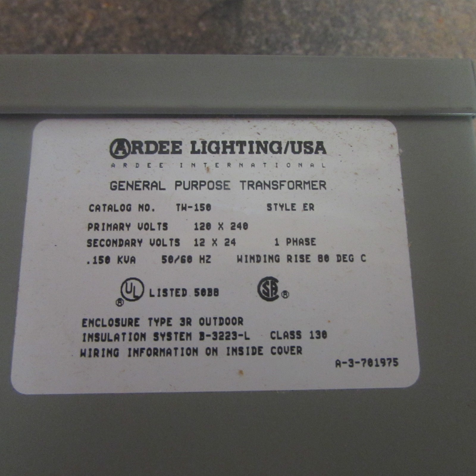 New Ardee Lighting General Purpose Transformer TW-150 (107) | eBay