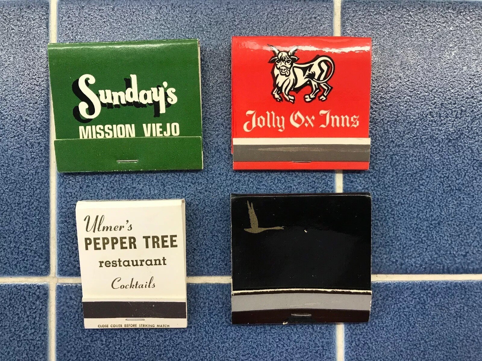 4 Vintage SOUTHERN CALIFORNIA Restaurant Matchbooks 2 Unstruck Matches ...