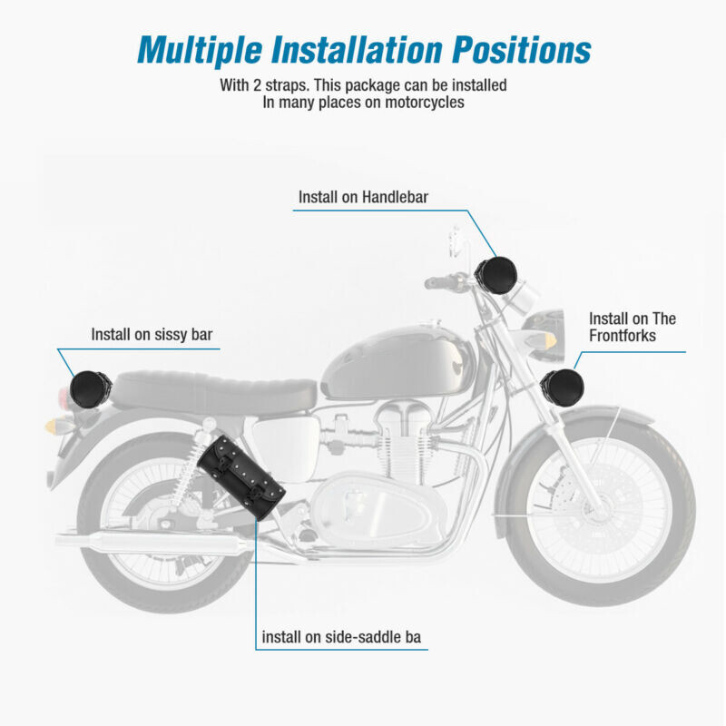 Motorcycle Front Fork Tool Bag Pouch Storage Luggage SaddleBag Leather ...