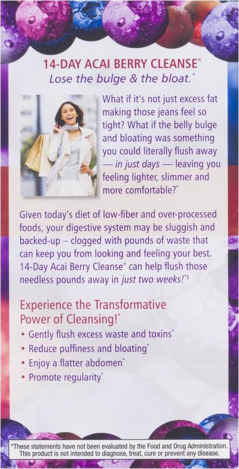 Applied Nutrition 14-Day ACAI BERRY CLEANSE Weight-Loss Support Flush ...