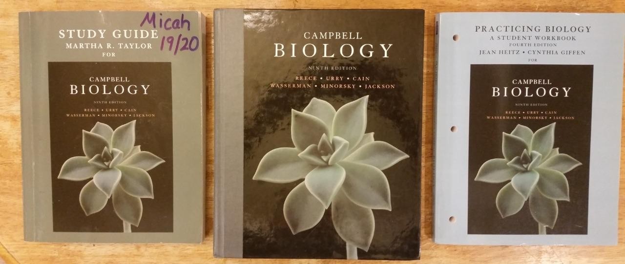 Campbell Biology Text w/ Study Guide and Practicing Biology book BUNDLE ...
