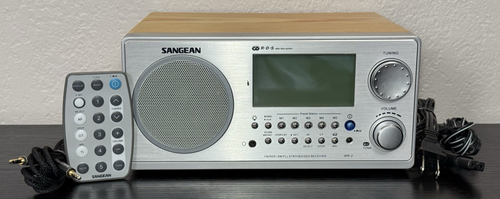 Sangean WR-2 AM/FM Tabletop Radio Receiver w/ Remote, AUX, Wood Cabinet ...