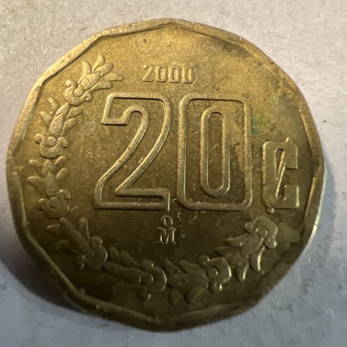 20 Centavos 2000 (large type) designs from Reed (Acatl) Aztec Calendar ...