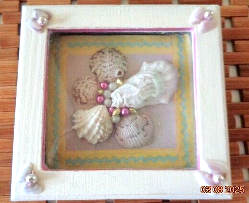 SHELL SHADOW BOX HAND MADE ART BEACH NAUTICAL | eBay