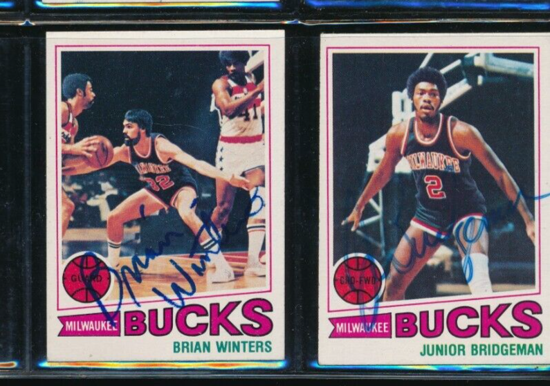 Lot (2) 1977-78 Topps #114 Junior Bridgeman #48 Winters Signed ...