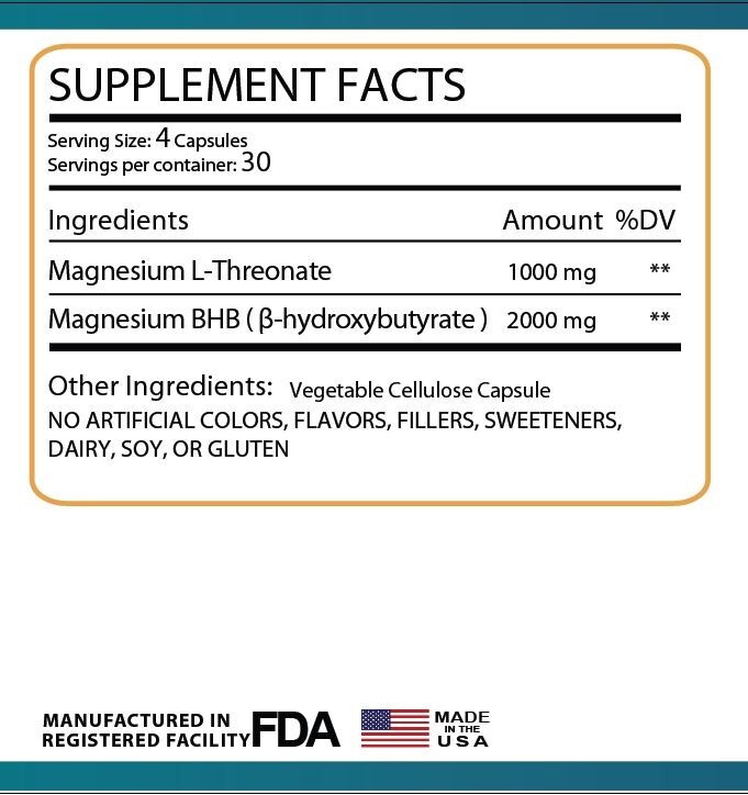 Magnesium Threonate 1000Mg & Magnesium BHB 2000Mg Per Serving! - 120 ...