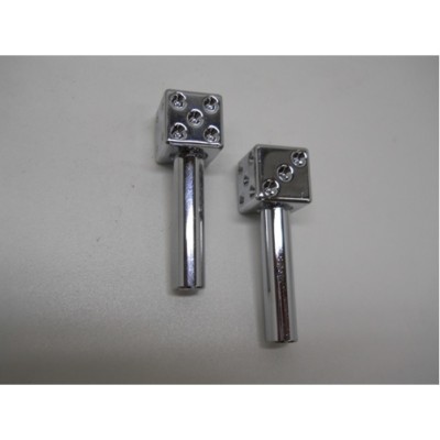 (2) Classic Vintage Car Pickup Truck Chrome Dice Door Locks Knobs Caps ...