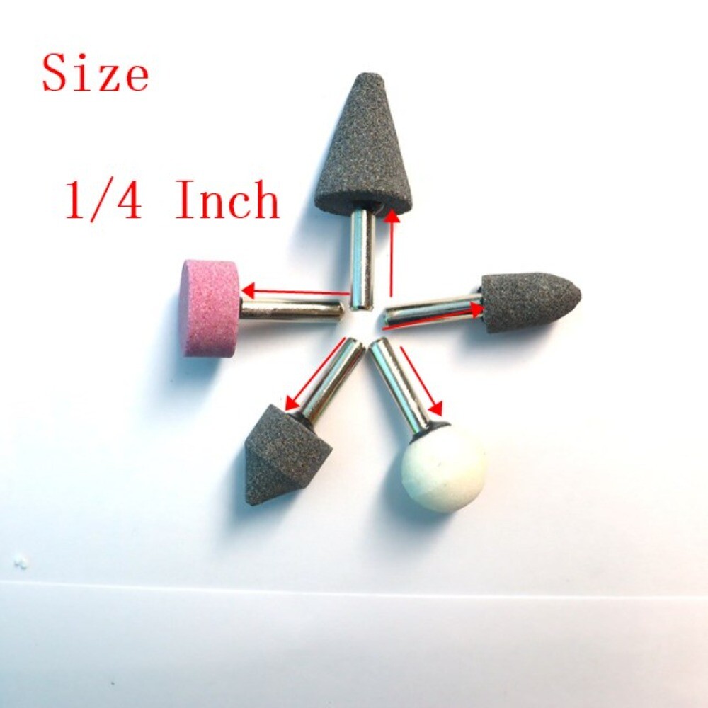 5Pcs One Set Stone Rotary Emery Grind Bits Grinding Stone Working Tools ...