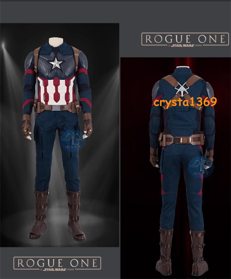 Avengers 4 Endgame Captain America Halloween Cosplay Costume Men ...