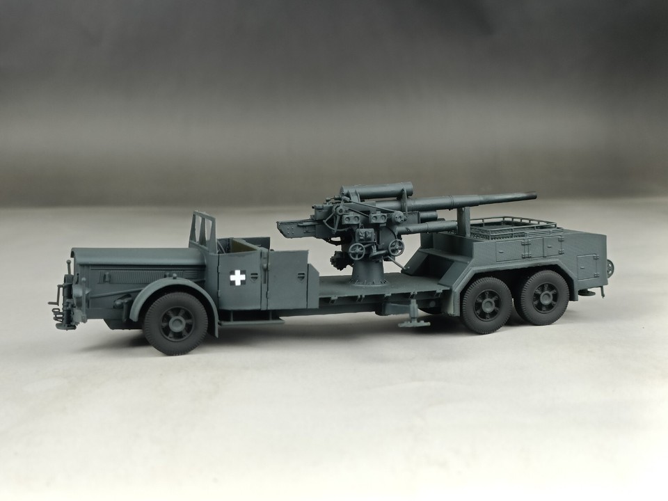 1/72 Built WWII German Vomag 7 mit 8.8cm Flak AA Truck Model | eBay