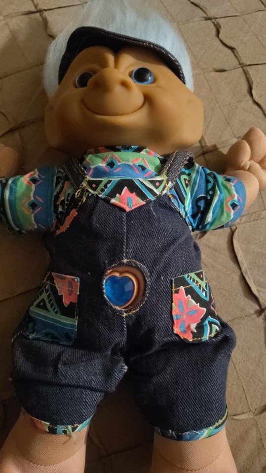 Vintage Treasure Troll Plush - Ace Novelty Retro Neon & Denim - Blue 💙 ...