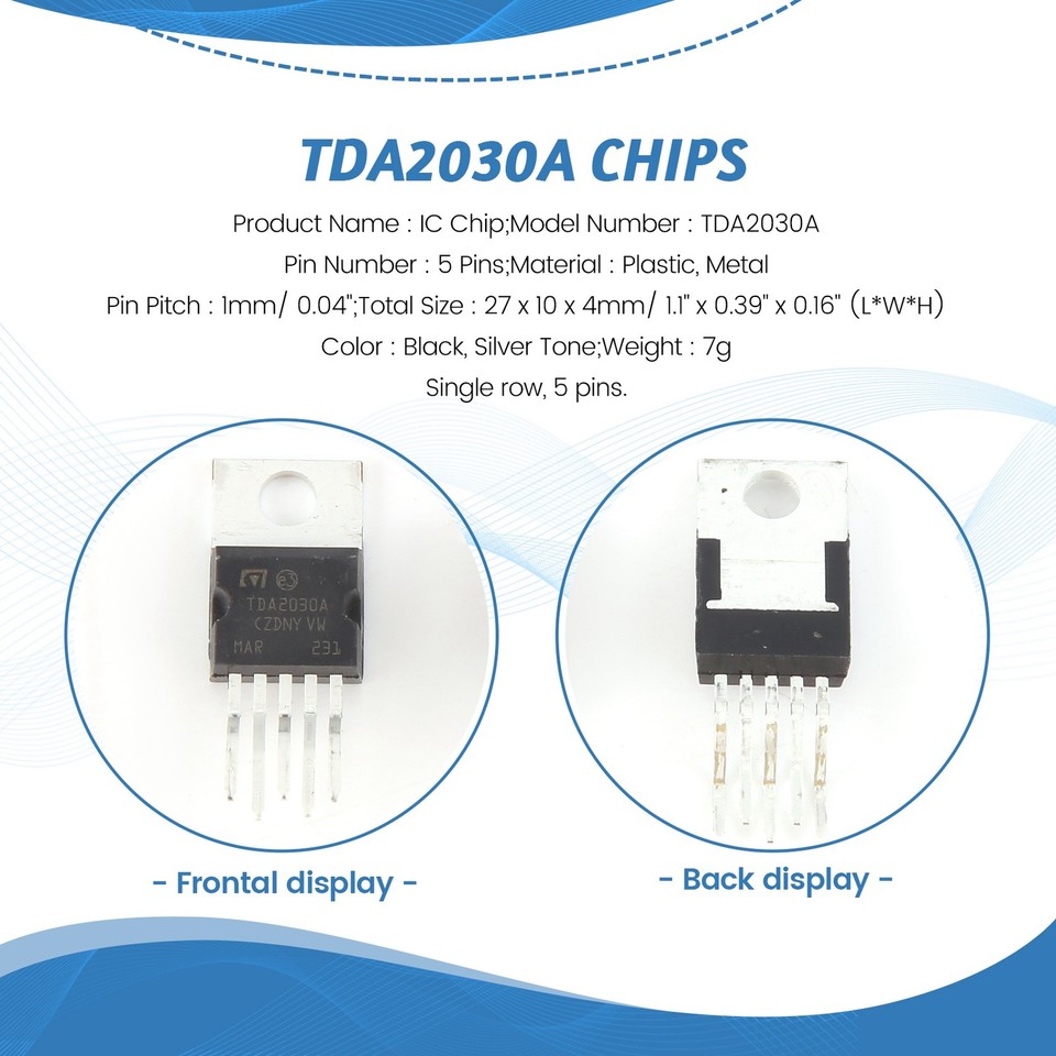 3 Pcs TDA2030A Single Op Audio Operational Amplifier IC Chips 5 Pin ...