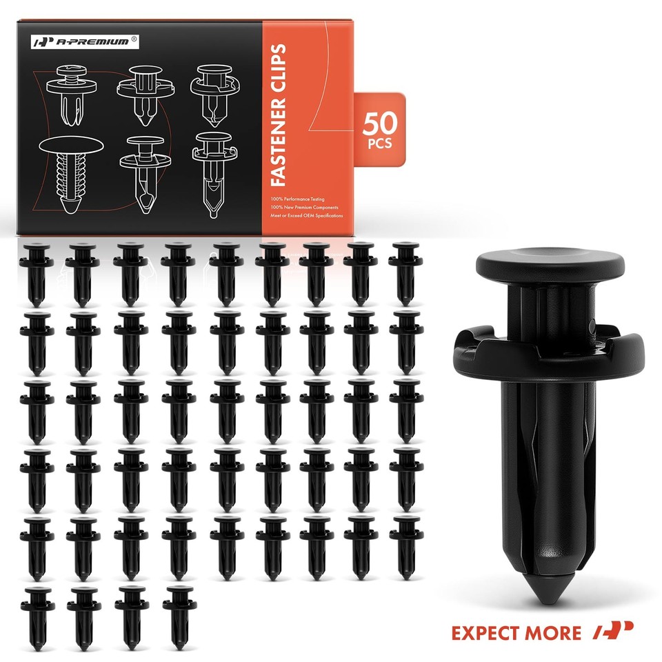 A-Premium 50x 9mm Nylon Bumper Fascia Retainer Clips Push-Type for ...