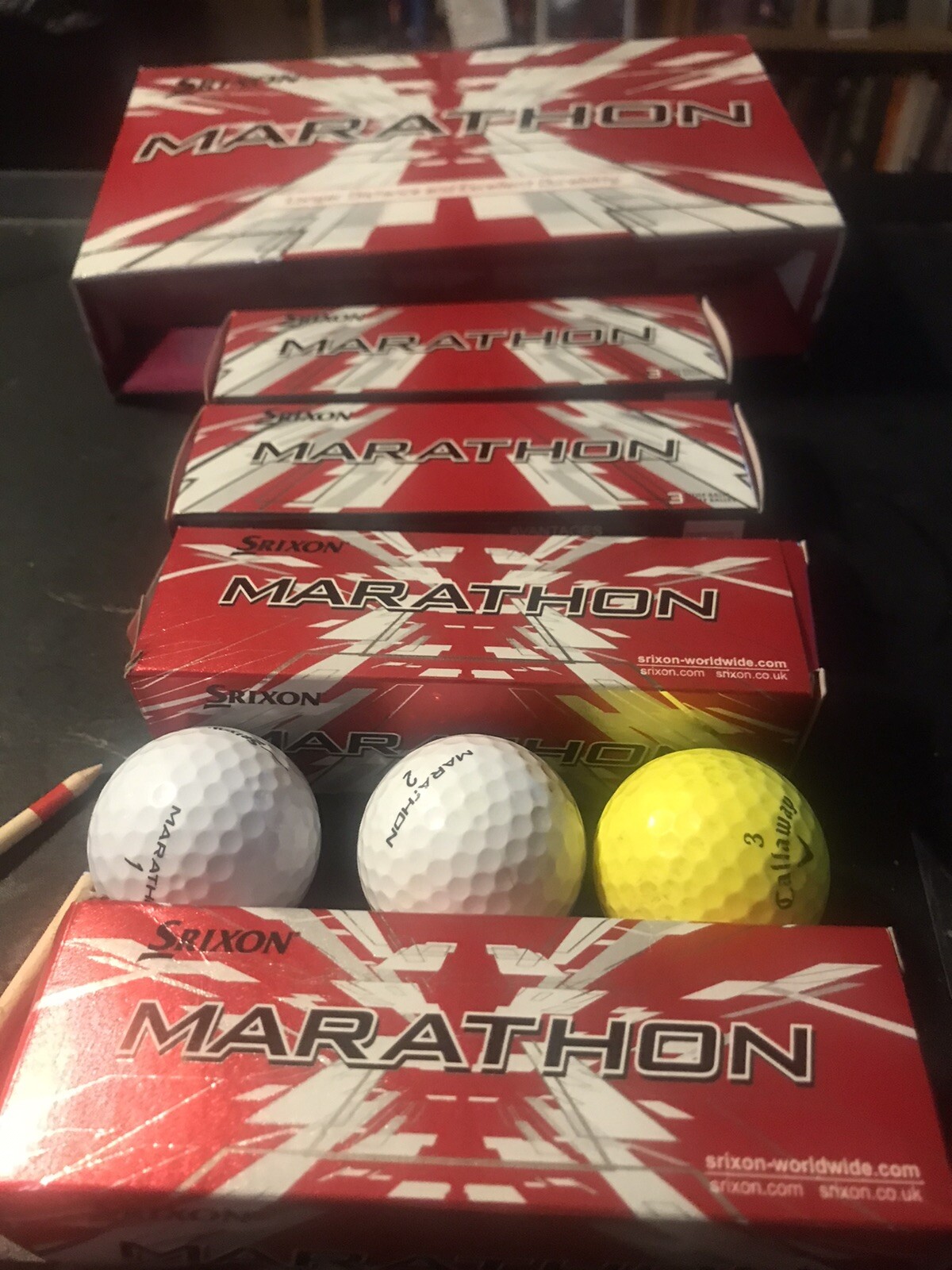 SRIXON MARATHON GOLF BALLS - 1 SLEEVE (3 BALLS) WHITE Plus 9 Used Balls ...