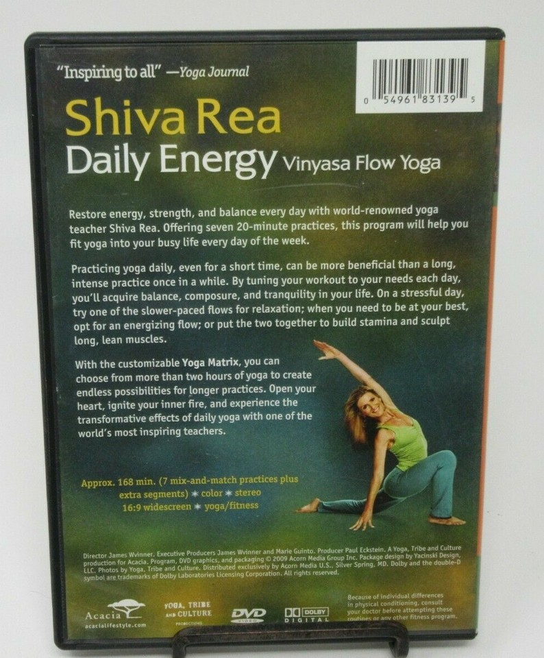 SHIVA REA: DAILY ENERGY - VINYASA FLOW YOGA WORKOUT DVD, RESTORE ENERGY ...