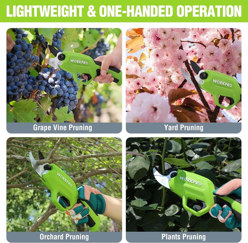7.2V Electric Pruner Cutting Shears Garden Pruning Fruit Tree Trimmer ...