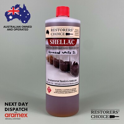 SHELLAC PRE-MADE solution Dewaxed white french polish 1 litre bottle ...