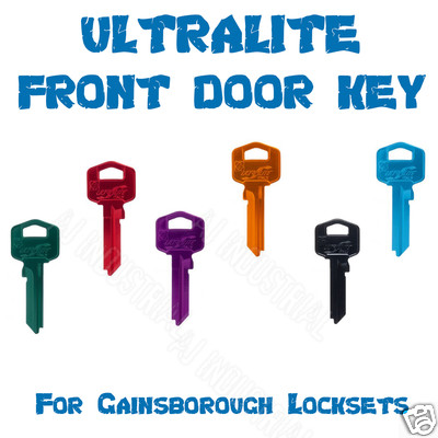 HOUSE KEYS COLORED ULTRALITE FOR Gainsborough, SILCA TE2 UNCUT FRONT ...