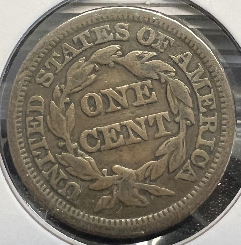 1848 BRAIDED HAIR LARGE CENT GRADES FINE ACTUAL COIN #4077 | eBay